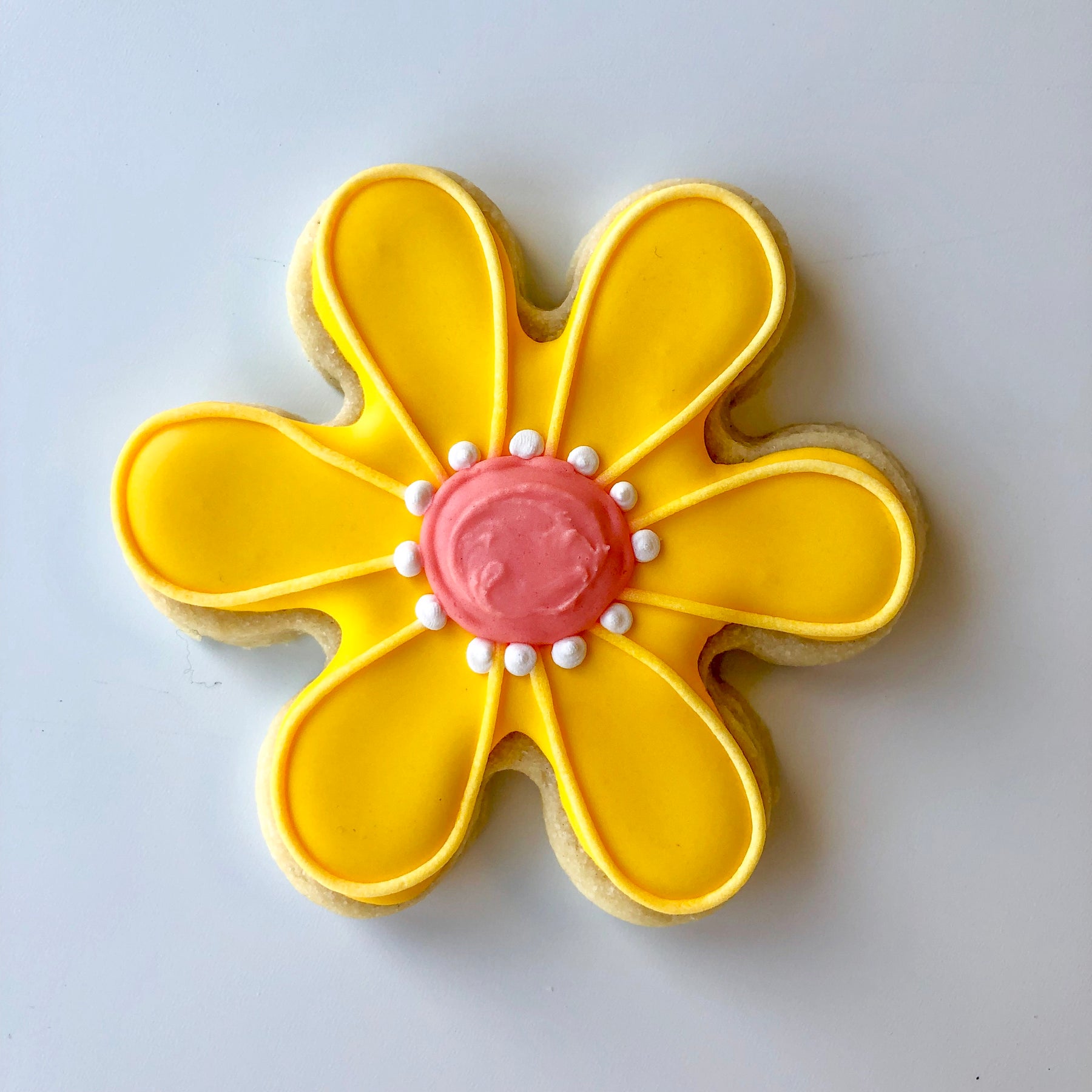 Yellow & Pink Flower Decorated Sugar Cookie – Southern Home Bakery